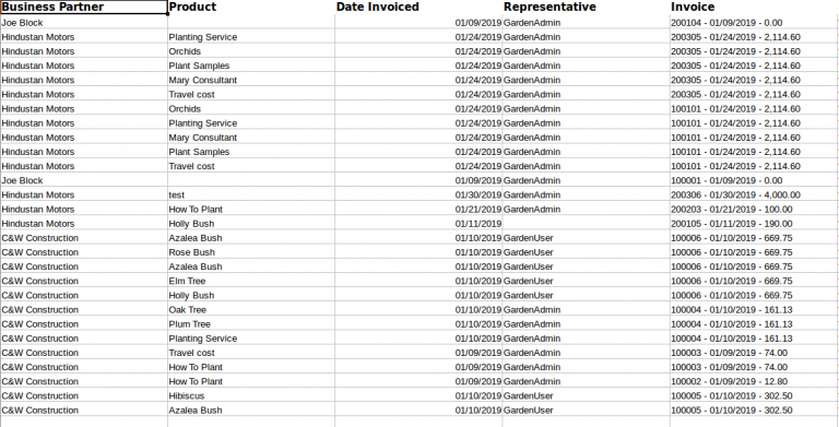 Compiere Invoice Inquiry