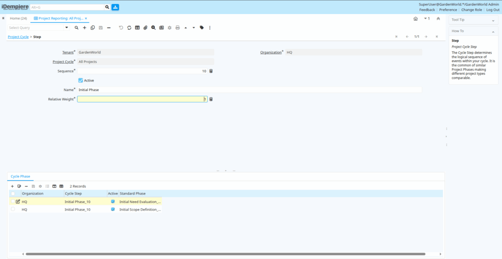 How to Create Project Cycle in iDempiere - iDempiere
