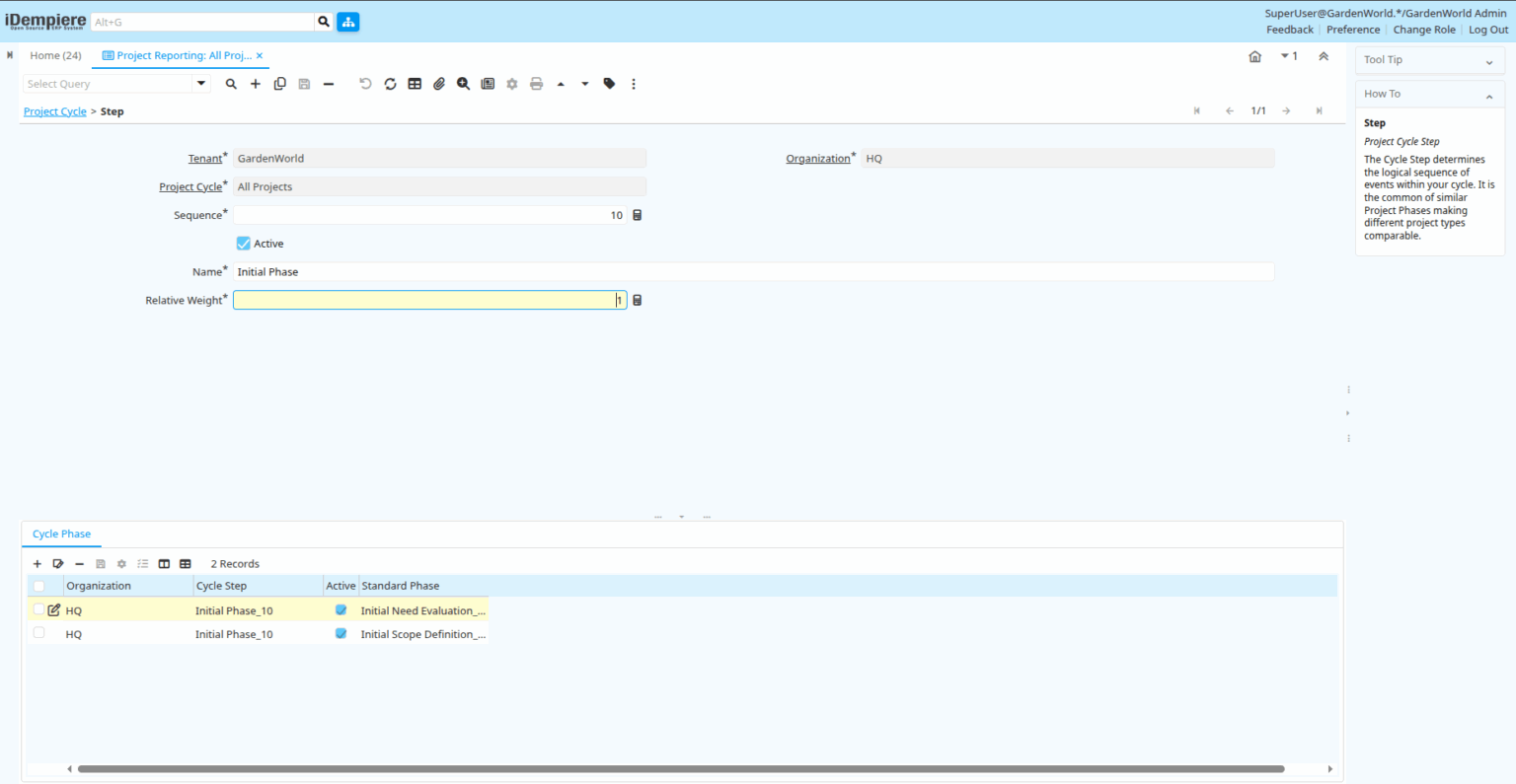 How to Create Project Cycle in iDempiere - iDempiere