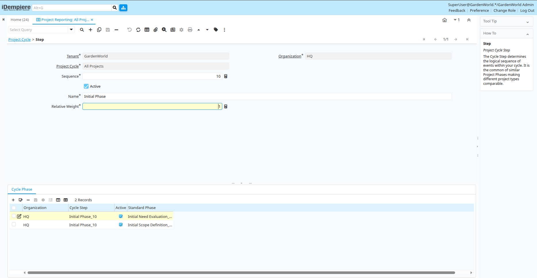 How to Create Project Cycle in iDempiere - iDempiere