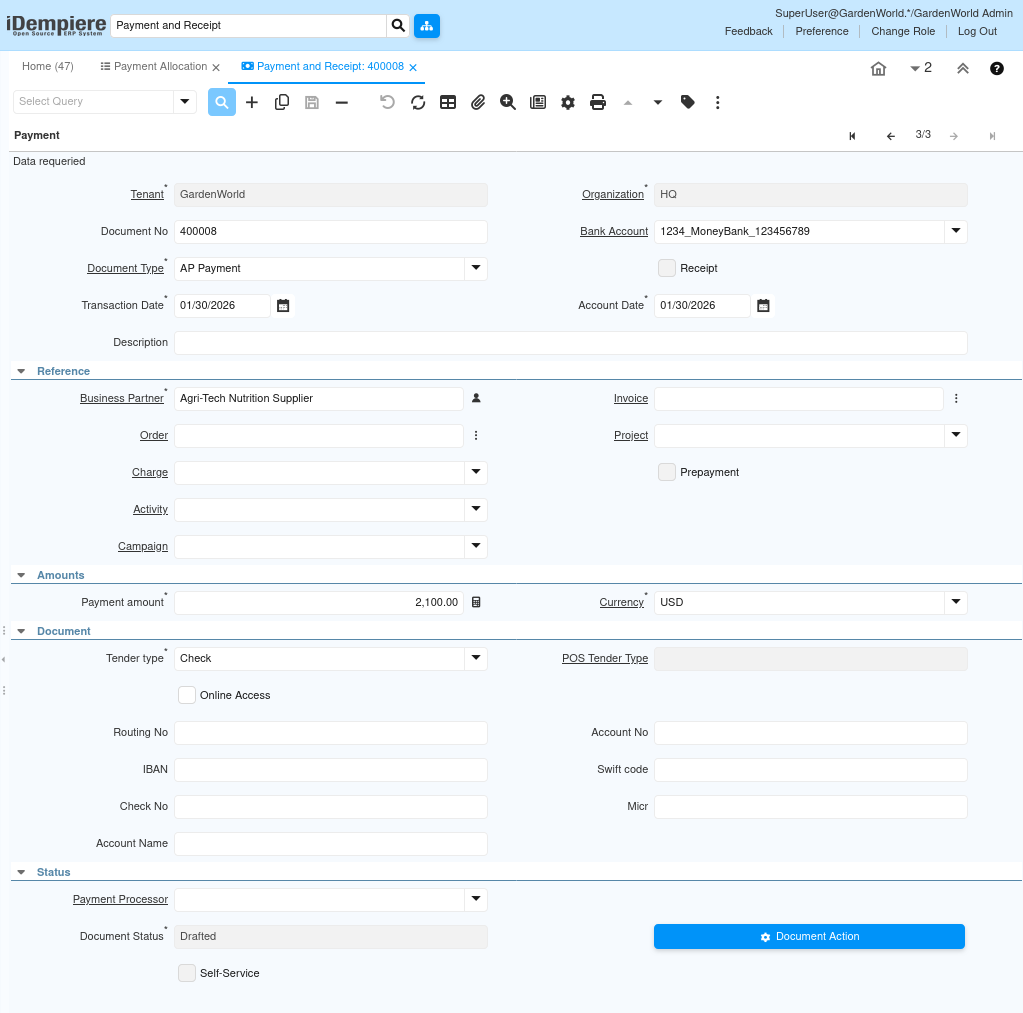 How Payment and Receipt Works in iDempiere - iDempiere