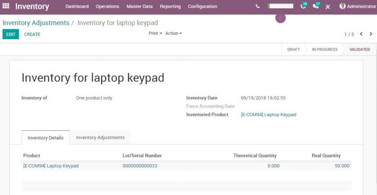Odoo Inventory Management