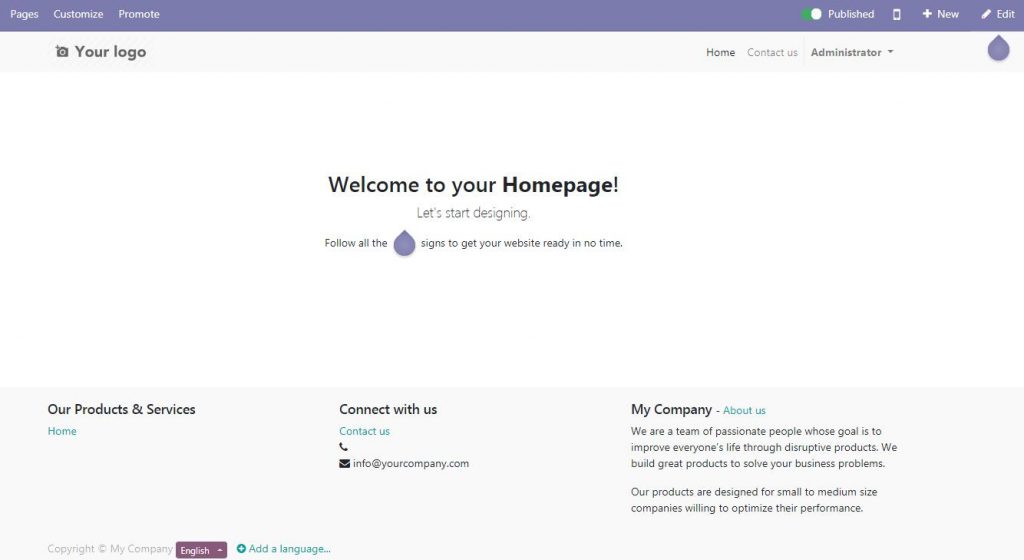 Odoo Website Management using Odoo ERP Website Bulider