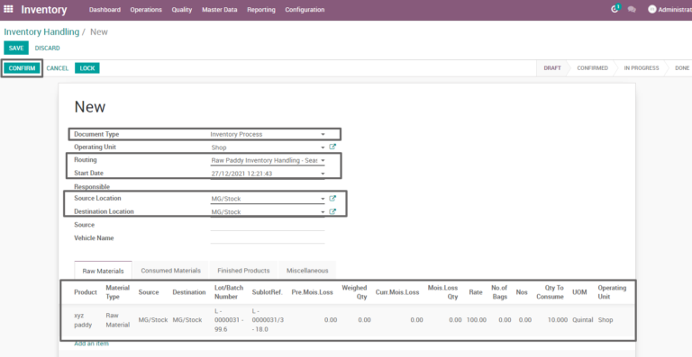 Rice Mill ERP Inventory Management - TenthPlanet Technologies
