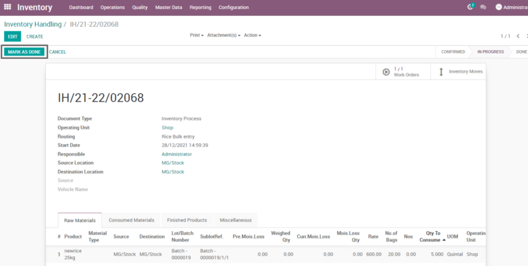 Rice Mill ERP Inventory Management - TenthPlanet Technologies