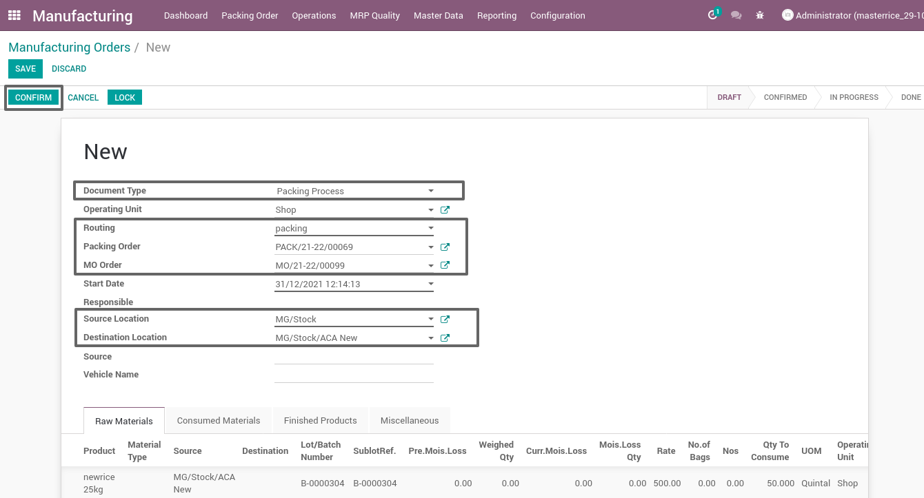 Rice Mill ERP Manufacturing Management - TenthPlanet Technologies