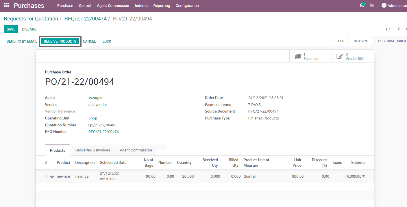 Rice Mill ERP Purchase Management - TenthPlanet Technologies