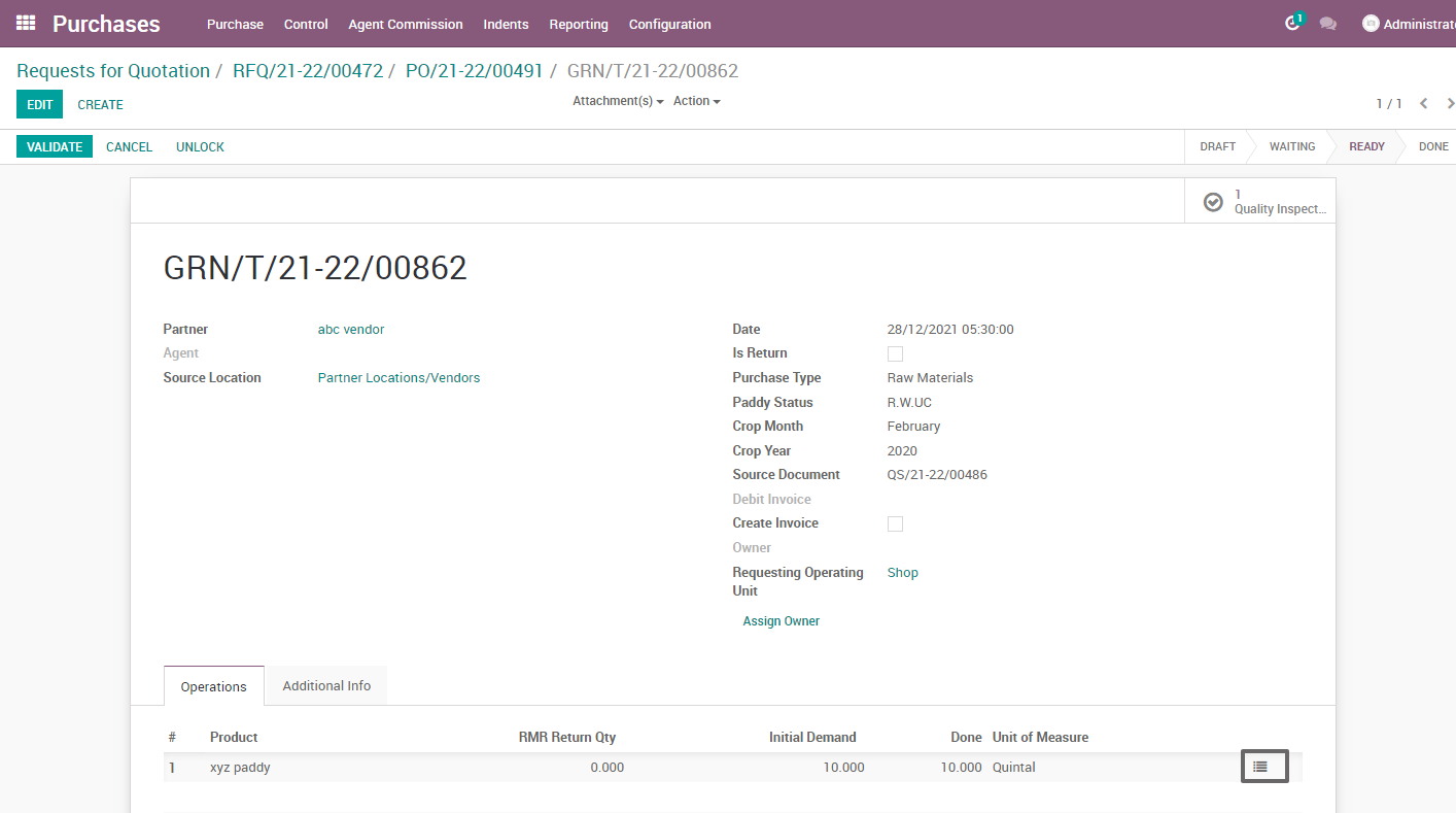 Rice Mill ERP Purchase Management - TenthPlanet Technologies
