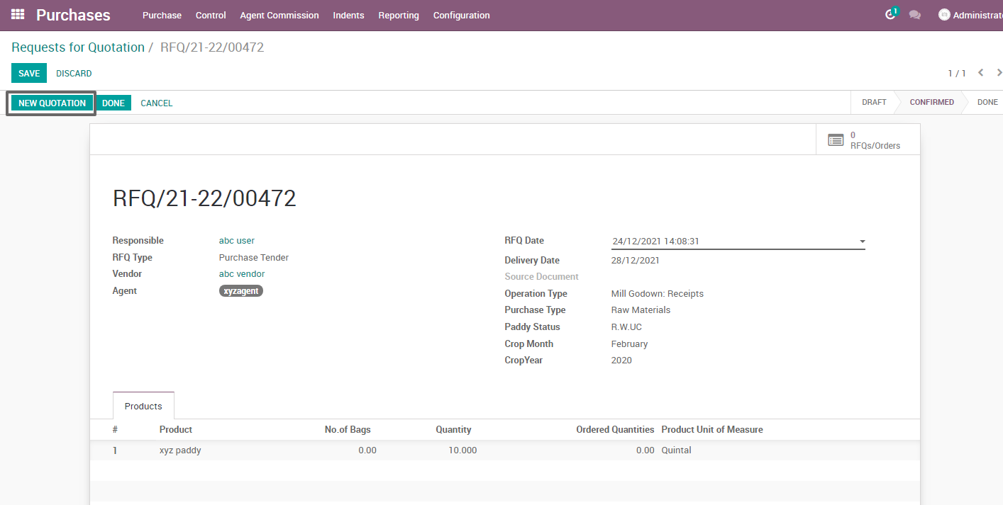 Rice Mill ERP Purchase Management - TenthPlanet Technologies