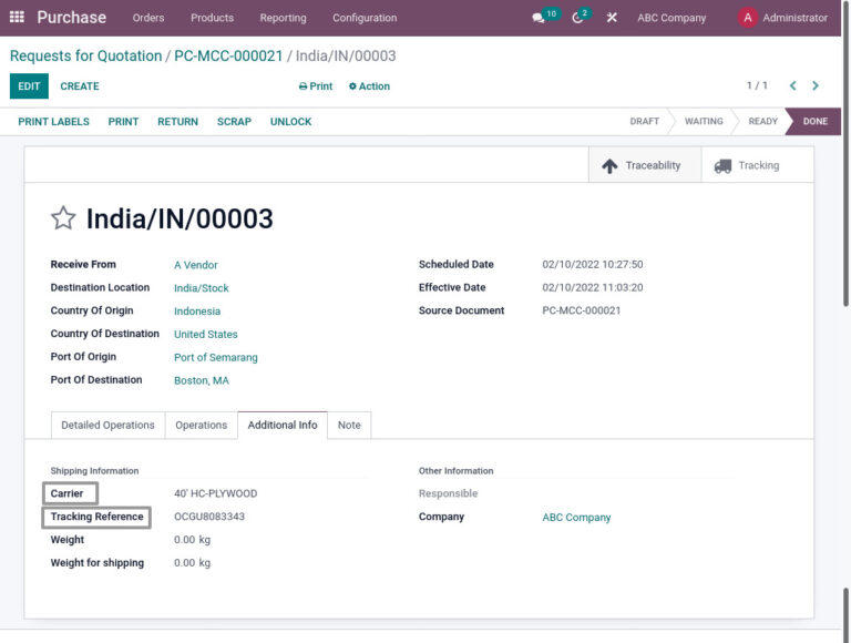 Odoo ERP for Timber Trading Purchase Management - TenthPlanet Technologies