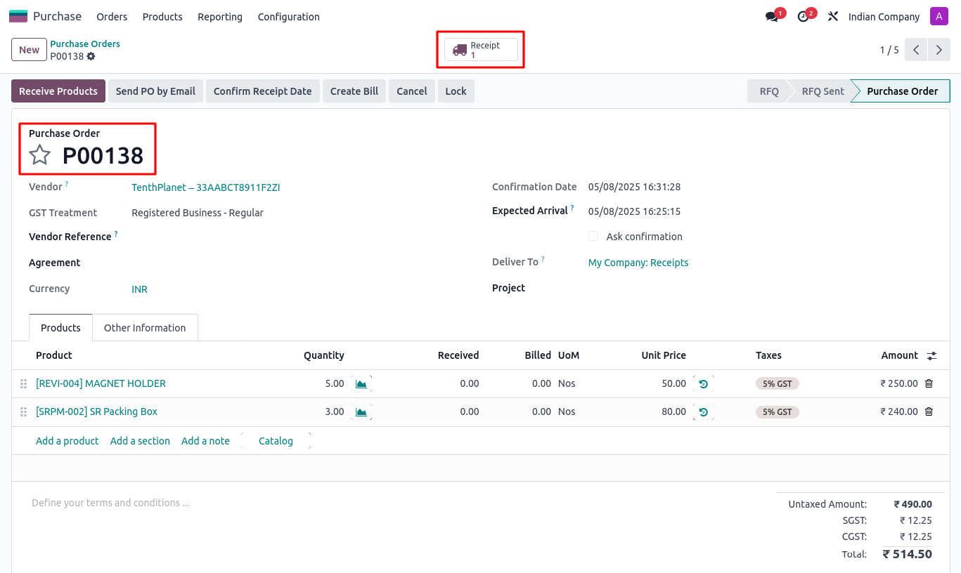 Odoo Purchase Management Module Features Workflow Process Flow in Odoo ...