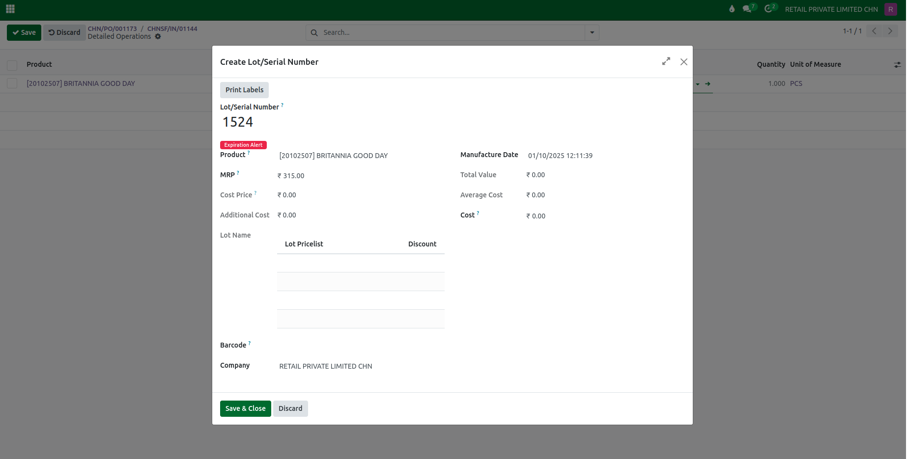 How Manufacturing and Expiration dates are handled in GR in Odoo ...