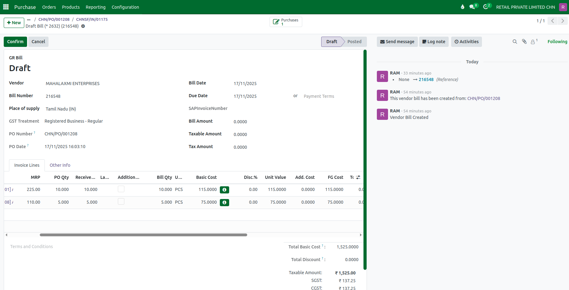 How to Apply a Discount to a Product in a GR Bill in Odoo - TenthPlanet ...
