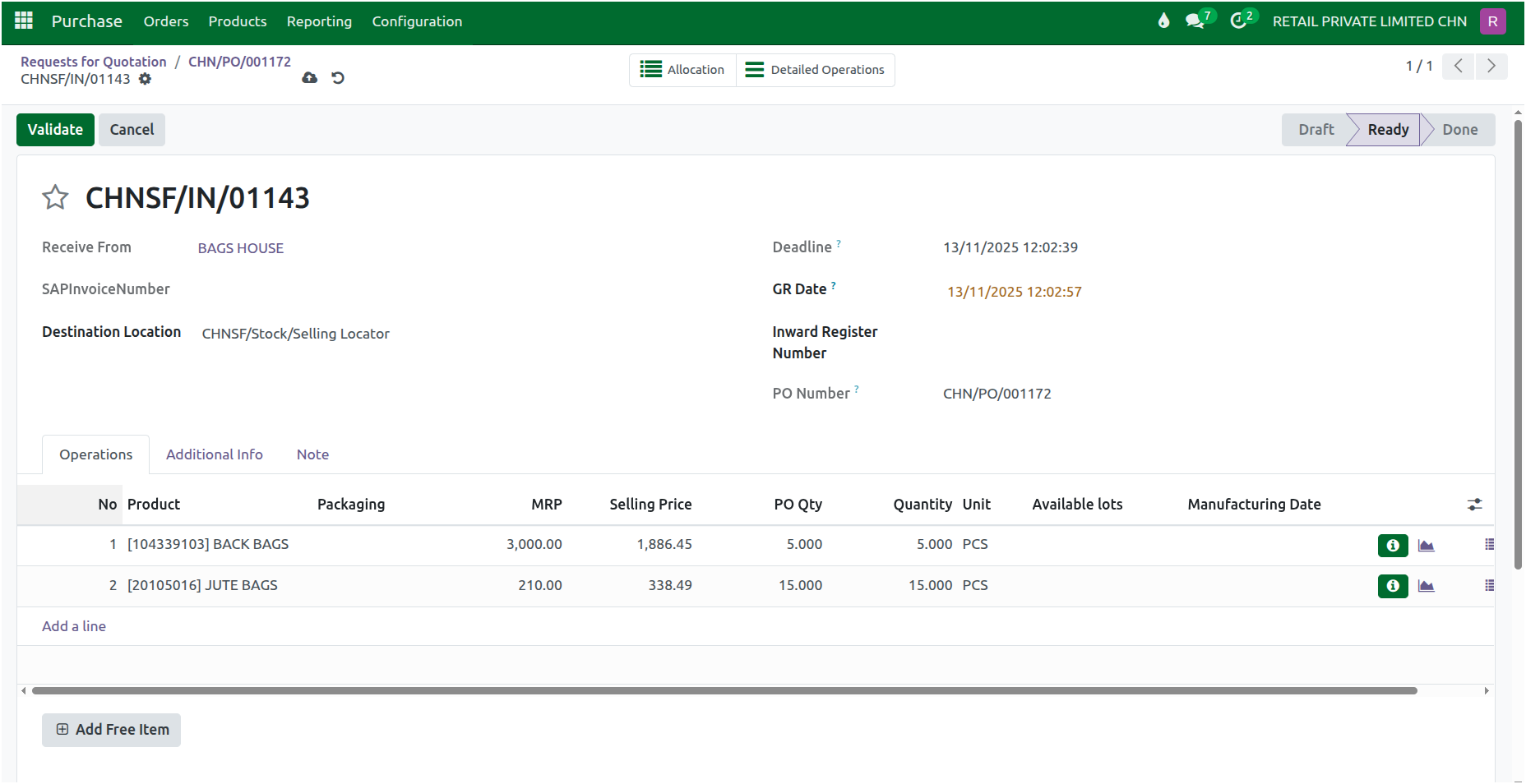 How to Create a Goods Receipt (GR) from a Purchase Order in Odoo ...