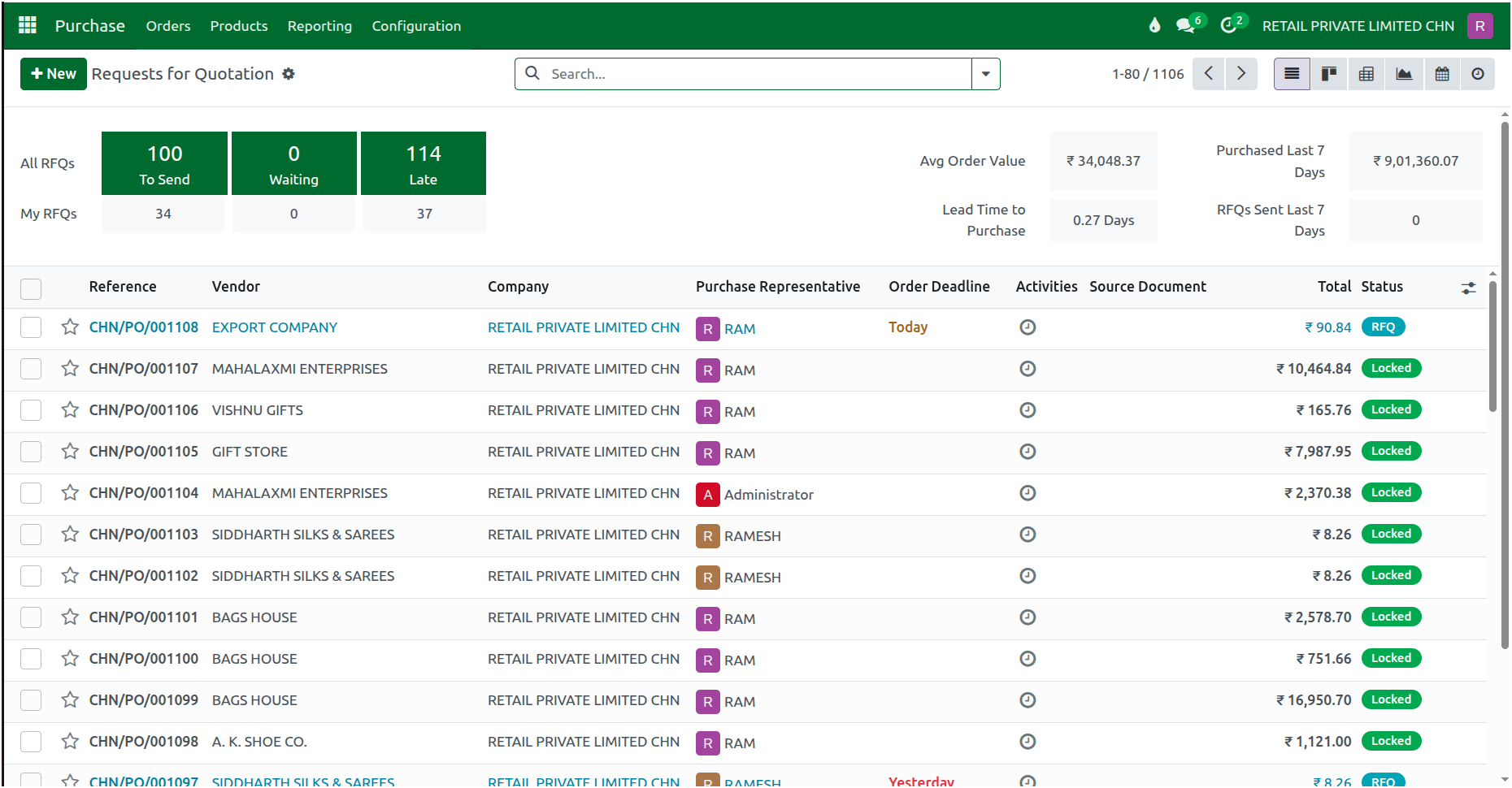 How to create an RFQ (Request for Quotation) in Odoo Purchase ...