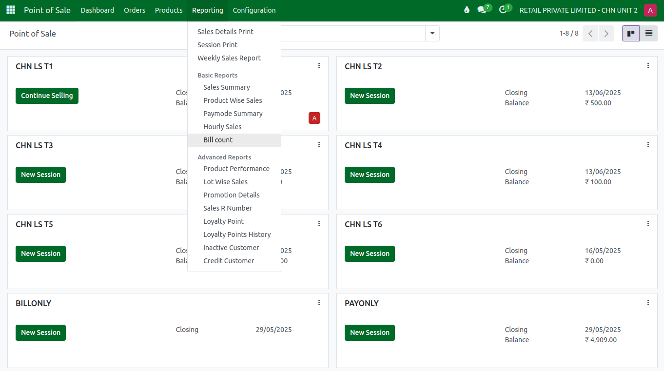 How to View the Bill Count Report in Odoo - TenthPlanet Technologies