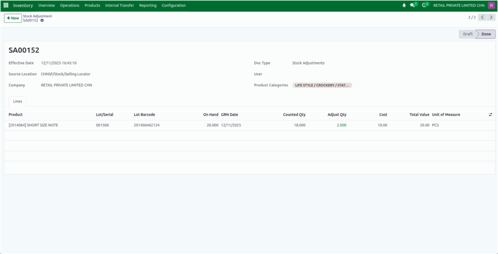 How to Calculate Stock Adjustment Values in Odoo - TenthPlanet Technologies