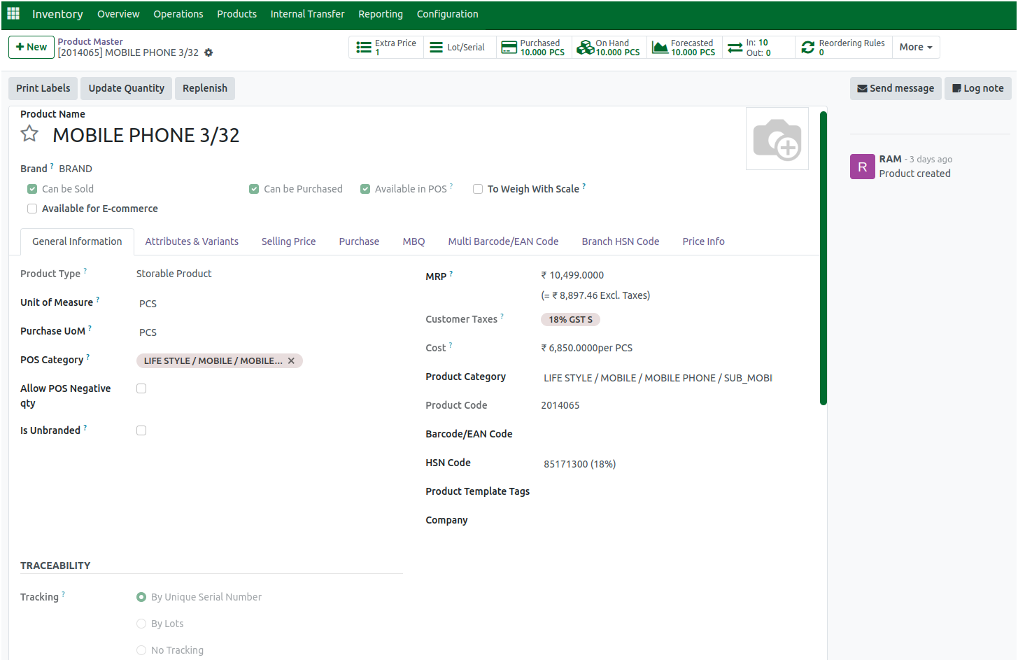 How to Process an Order for Serial Number product in Odoo POS ...