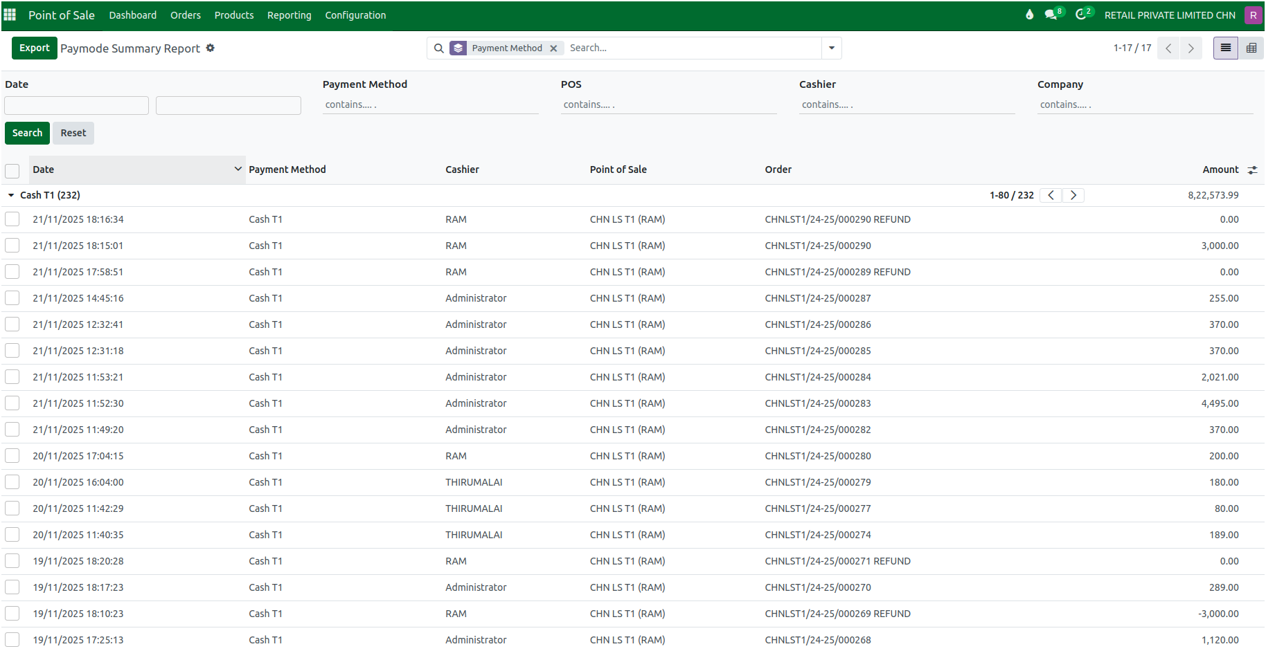 How to View the Paymode Summary Report in Odoo POS - TenthPlanet ...