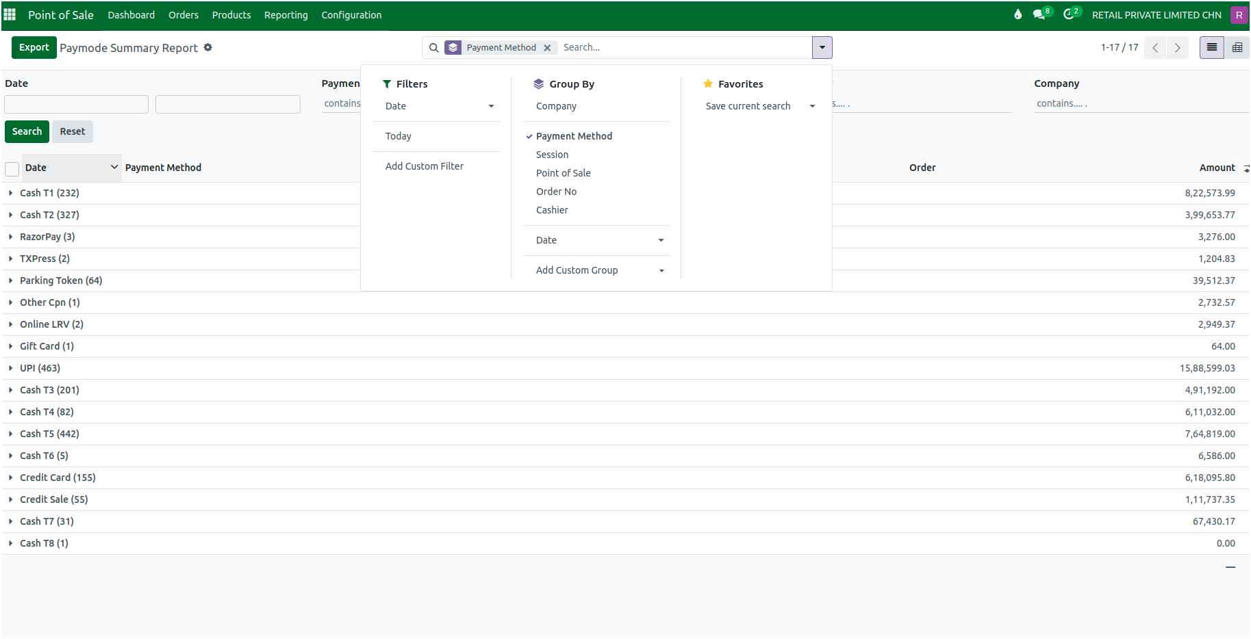 How to View the Paymode Summary Report in Odoo POS - TenthPlanet ...
