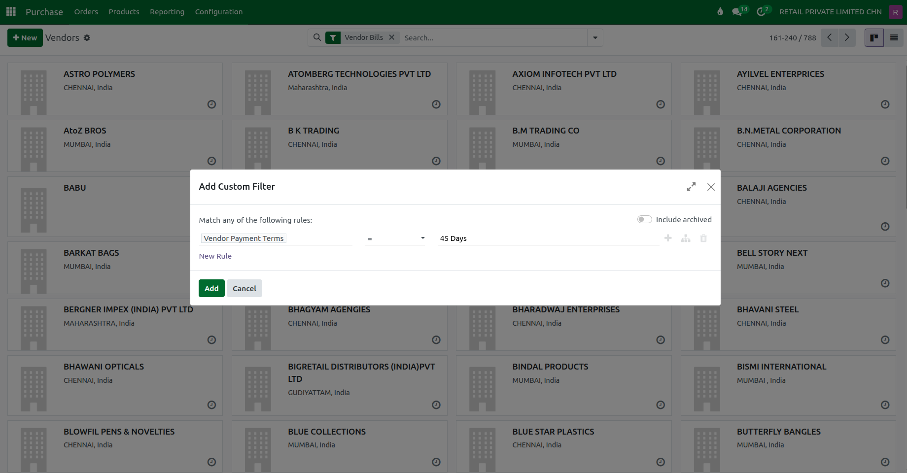 How to Filter, Search and Group the Vendor Master Data in Odoo ...