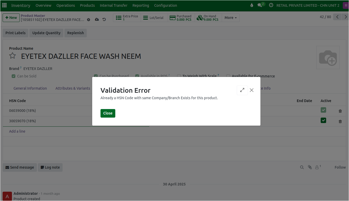 How to Add the Branch HSN Code for a Product in Odoo - TenthPlanet ...