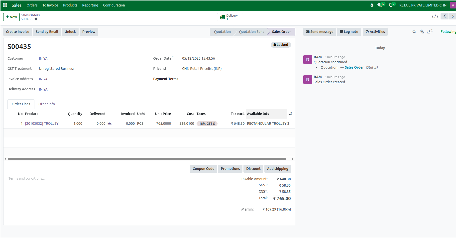 How to Create an Invoice for an Odoo Sales Order - TenthPlanet Technologies